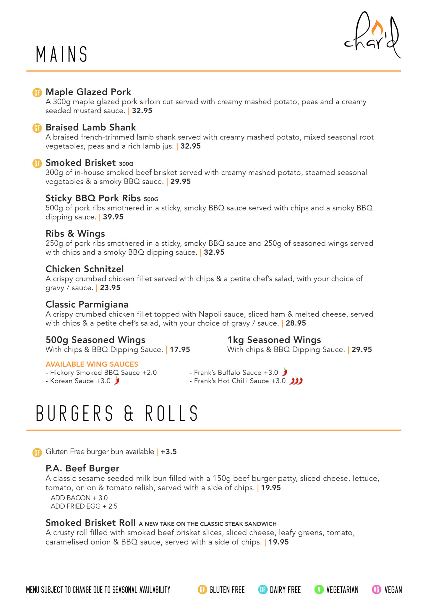The PA Hotel Ipswich | Award-Winning Char'd Menu supporting local farms