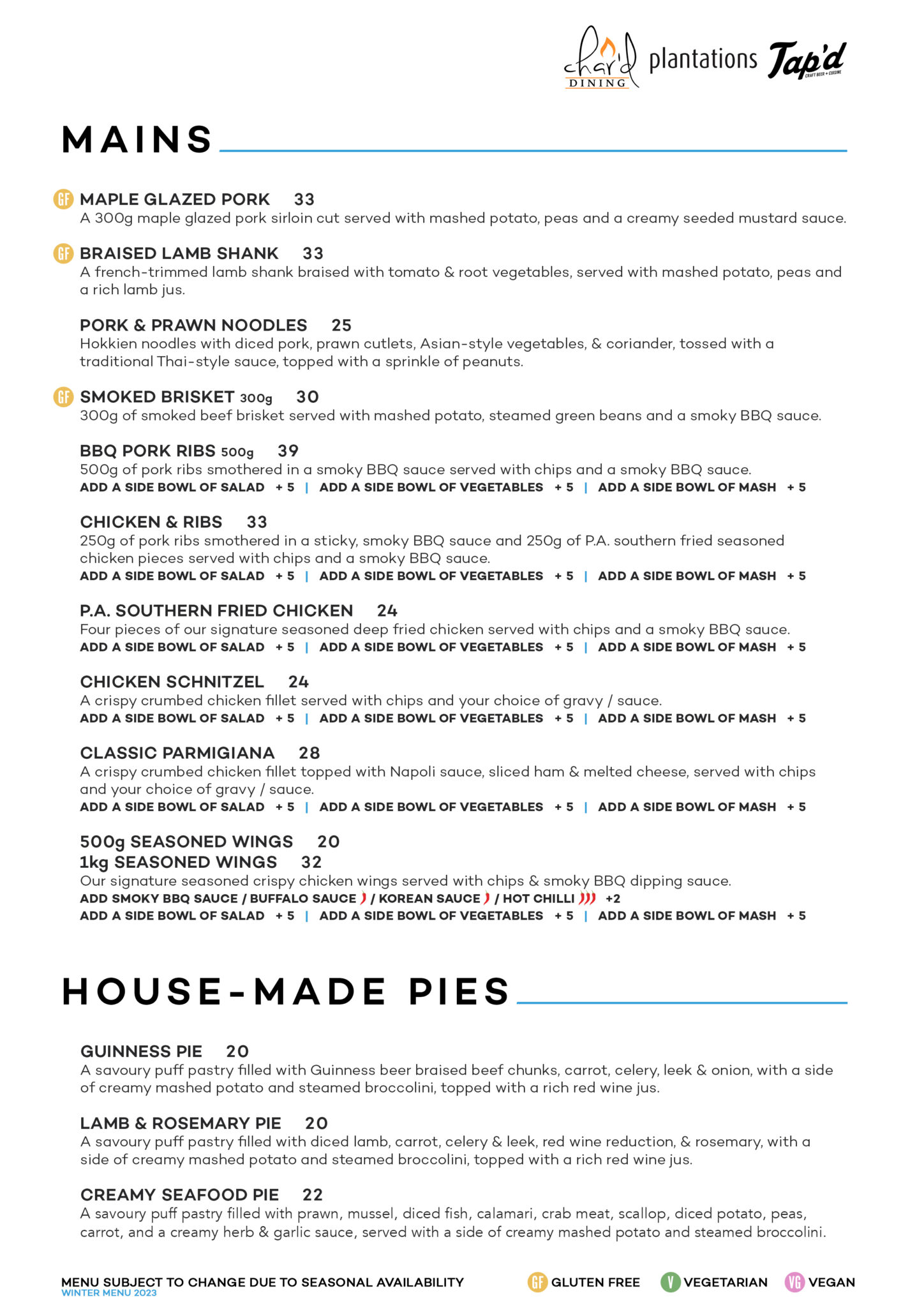 The PA Hotel Ipswich | Award-Winning Char'd Menu supporting local farms