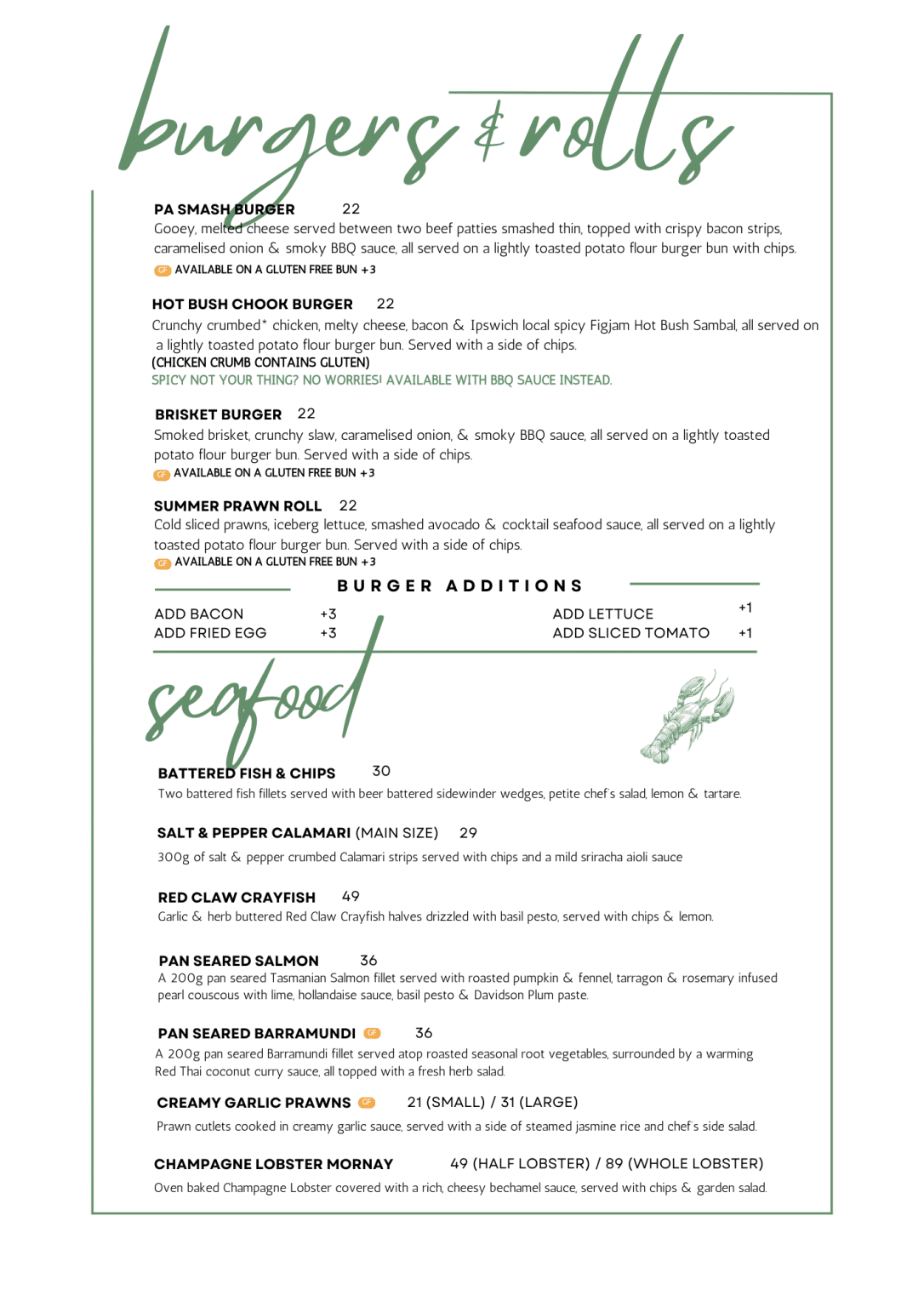 The PA Hotel Ipswich | Award-Winning Char'd Menu supporting local farms