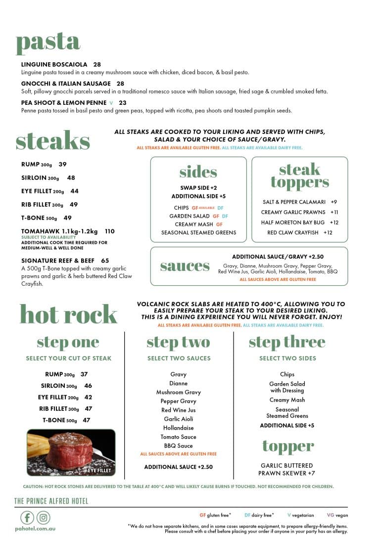 PA Hotel Ipswich | Delicious menu for every budget